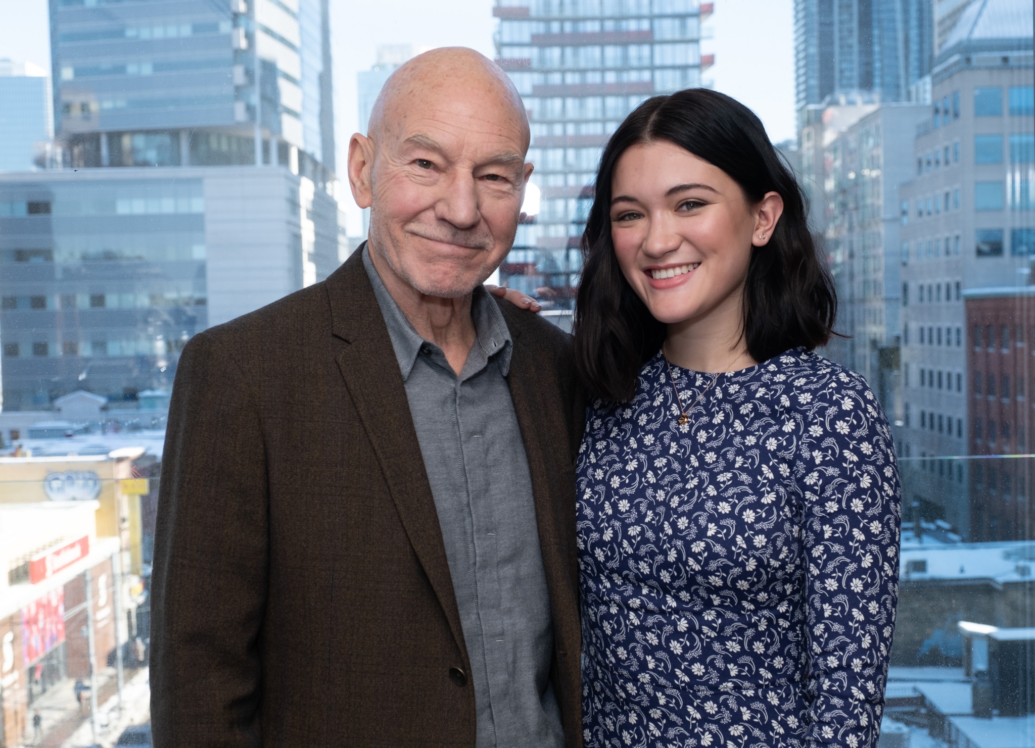 Sir Patrick Stewart and Isa Briones Pump Up Bell Media Studios for the ...