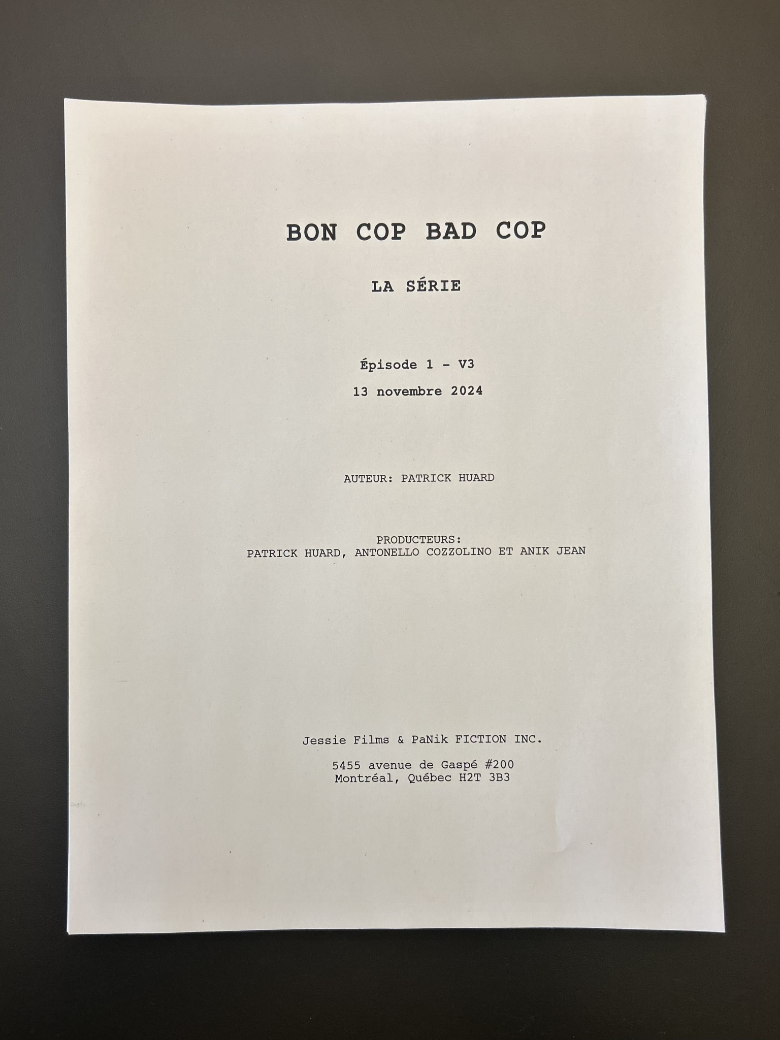 Le succès cinématographique BON COP, BAD COP adapté en une série ...